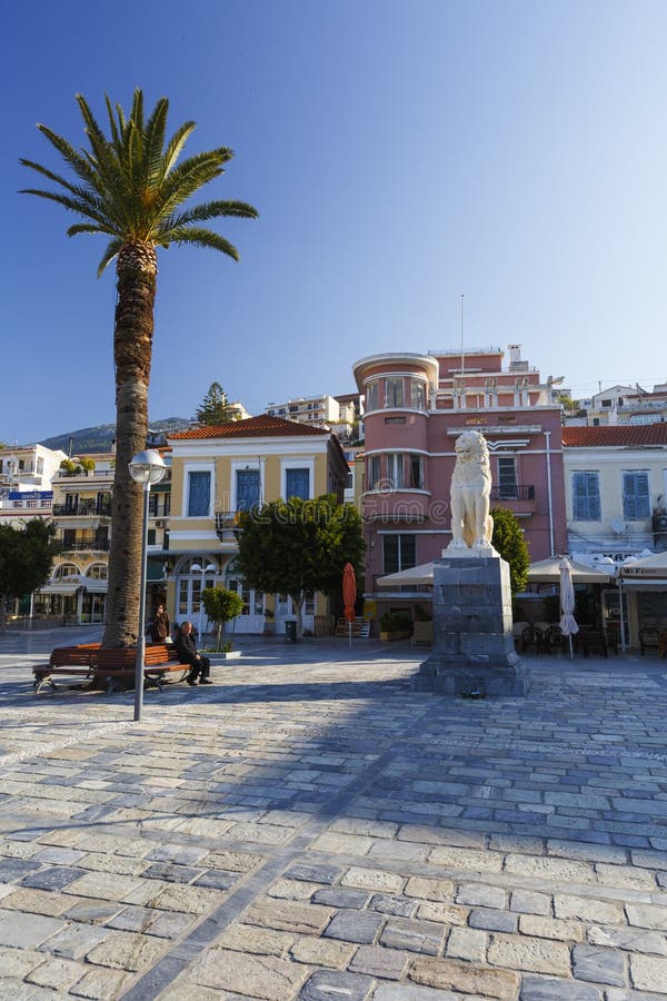 Samos Island. editorial image. Image of shop, statue - 96667925
