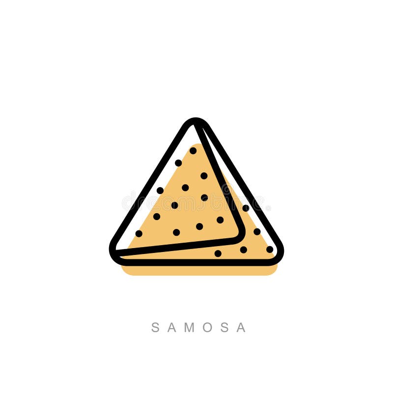 Samosa is a Baked and Fried Indian Snack Simple Outline Vector Stock ...