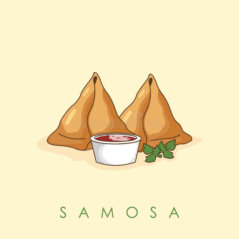 Samosa Illustration Indian Food Vector Stock Stock Vector ...