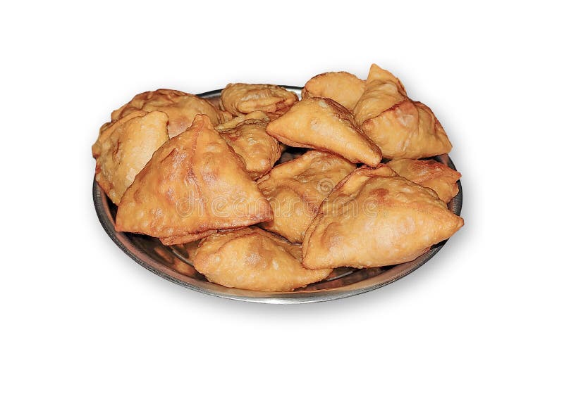 Samosa Indiana Em Fundo Branco Imagem de Stock - Imagem de crocante ...