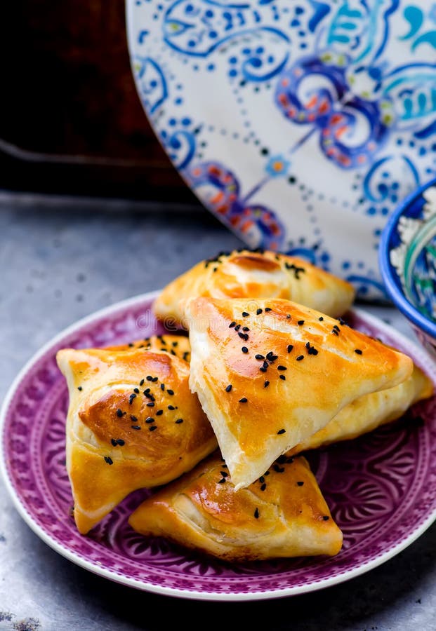 Samosa on a plate. stock image. Image of meal, spicy - 51382501