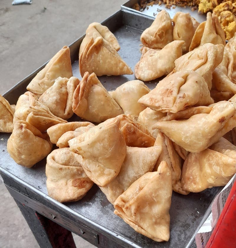 Samosa Potatoes Filled Namkeen Stock Image - Image of potatoes, namkeen ...