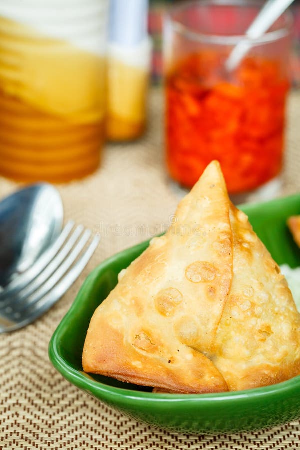 Samosa with Spices. Indian Pastries Stock Image - Image of lemon, dish ...