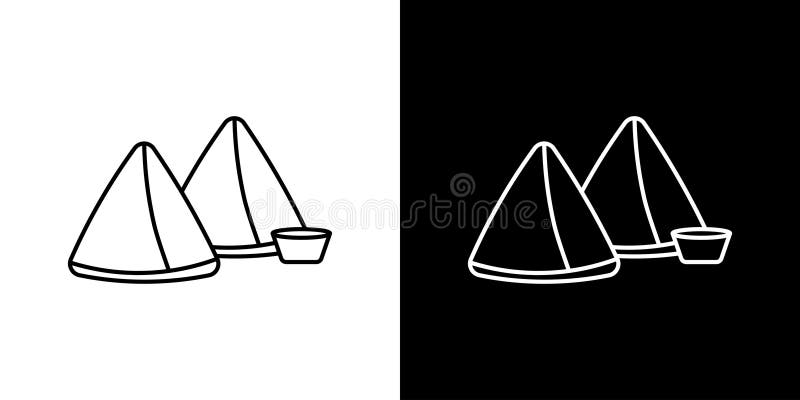 Samosa Thin Line Vector Icon Set Stock Illustration - Illustration of ...