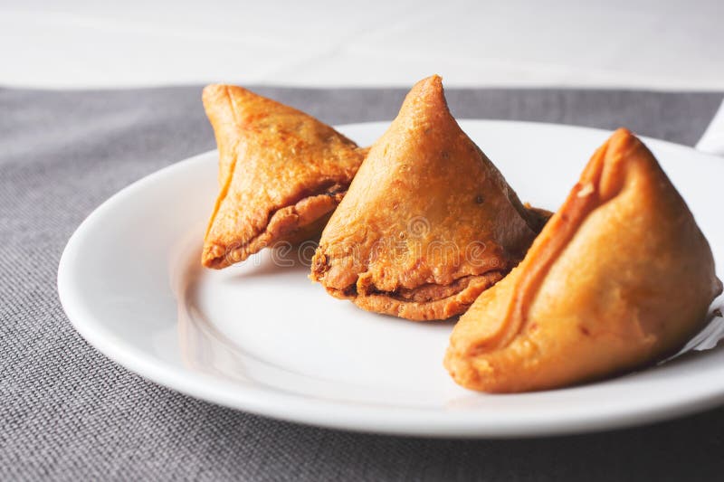 Samosas plate stock photo. Image of napkin, produce - 281906006