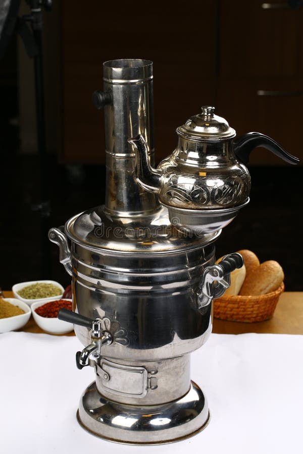 Samovar stock image. Image of blue, curiosity, gold, equipment - 97940727