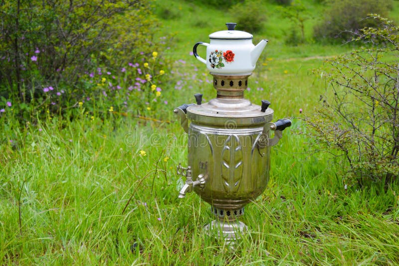 Samovar tea stock photo. Image of drinks, fireside, azercay - 54148944