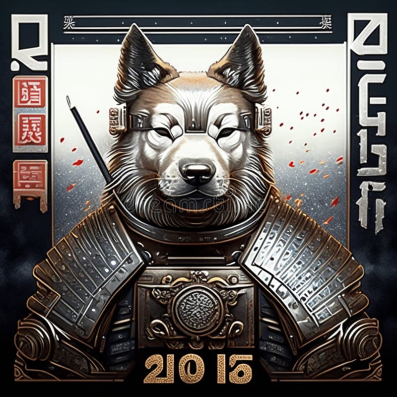 Samoyed Dog in the Armor of the Knight. Vector Illustration Stock ...