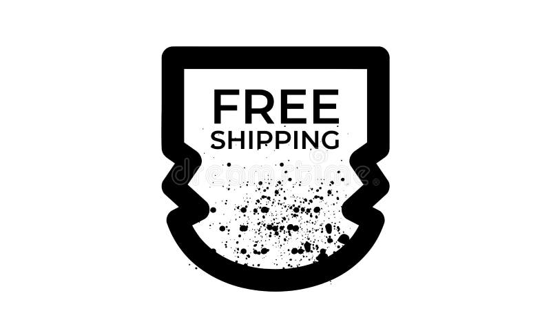 Black and White Free Shipping Design Icon No. 16 Stock Vector ...