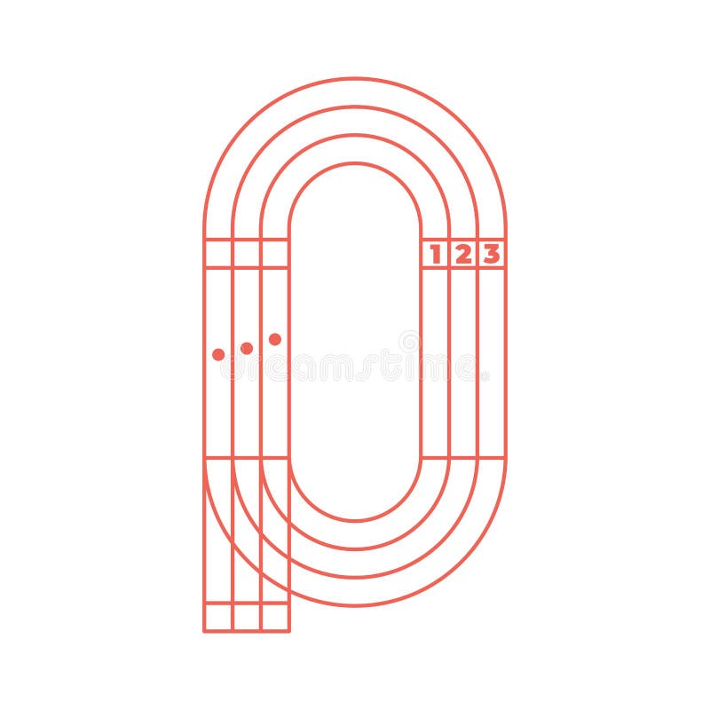 Sample Athletics Track Field in a Simple Outline. Flat Design Stock ...