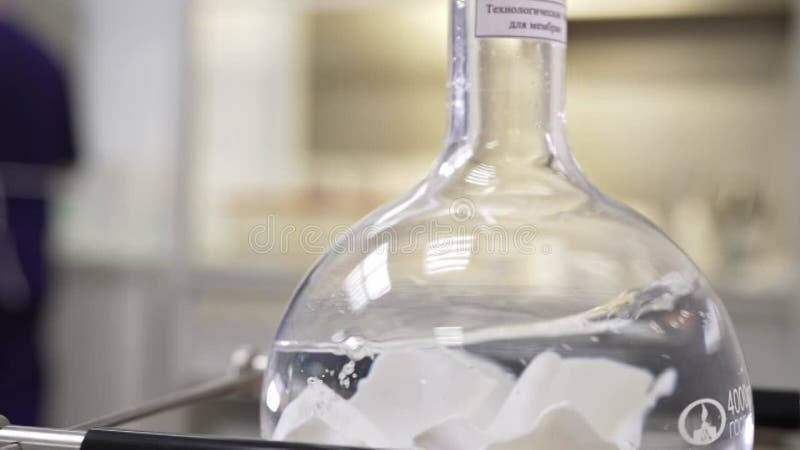 A Sample of Biomaterial in a Laboratory Vessel. Close-up Stock Footage ...