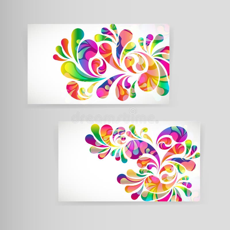 Sample Business Card with Bright Teardrop-shaped Arches Stock Vector ...