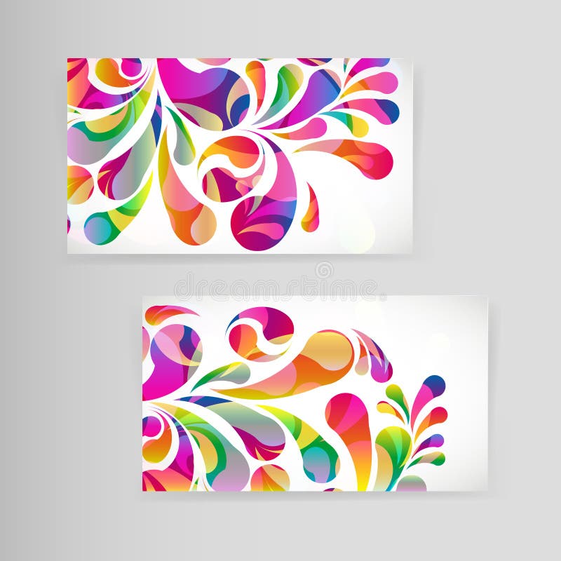 Sample Business Card with Bright Teardrop-shaped Arches Stock Vector ...