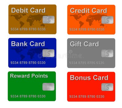 Sample Credit and Gift Cards Stock Illustration - Illustration of ...