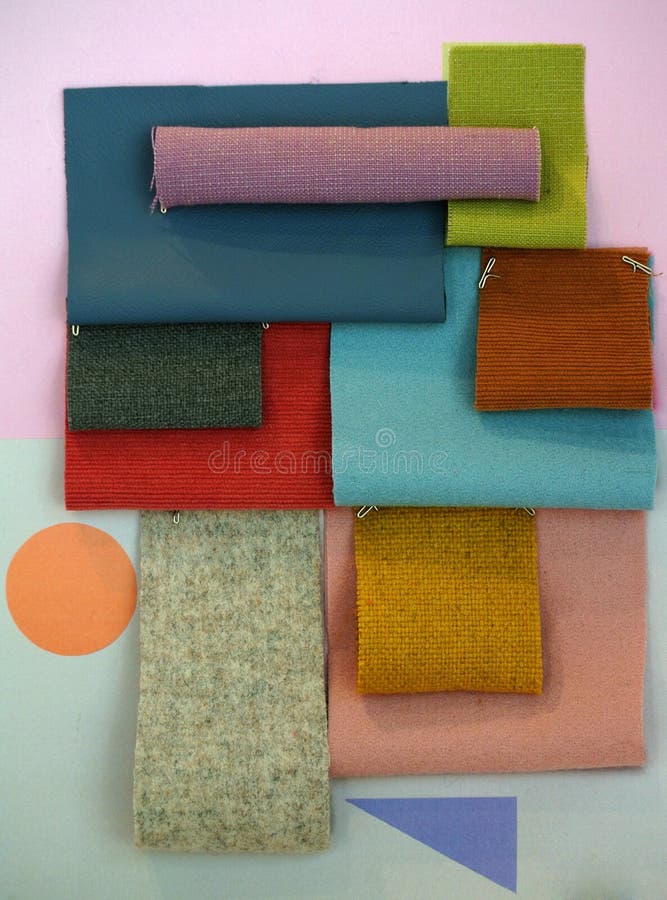 Sample of Fabric and Materials Stock Photo - Image of blue, isolated ...