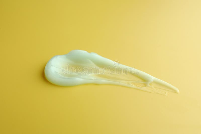 Sample of Face Cream on Yellow Background, Top View Stock Photo - Image ...