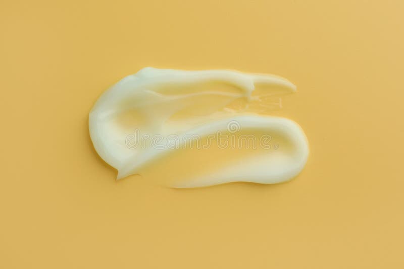 Sample of Face Cream on Yellow Background, Top View Stock Image - Image ...