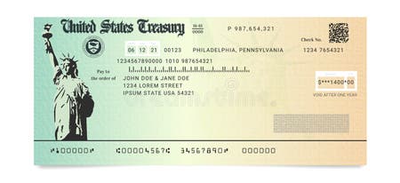 Sample of the Fake US Stimulus Check Stock Vector - Illustration of ...