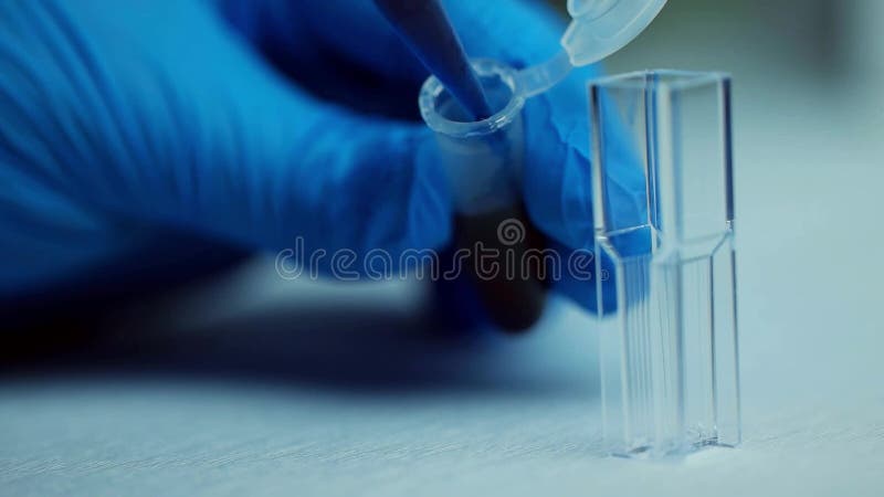 Sample Filling in Spectrophotometer Cuvettes for Analysis Stock Video ...