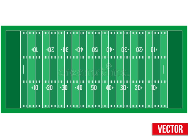 Sample Football Field in a Simple Outline. Stock Vector - Illustration ...