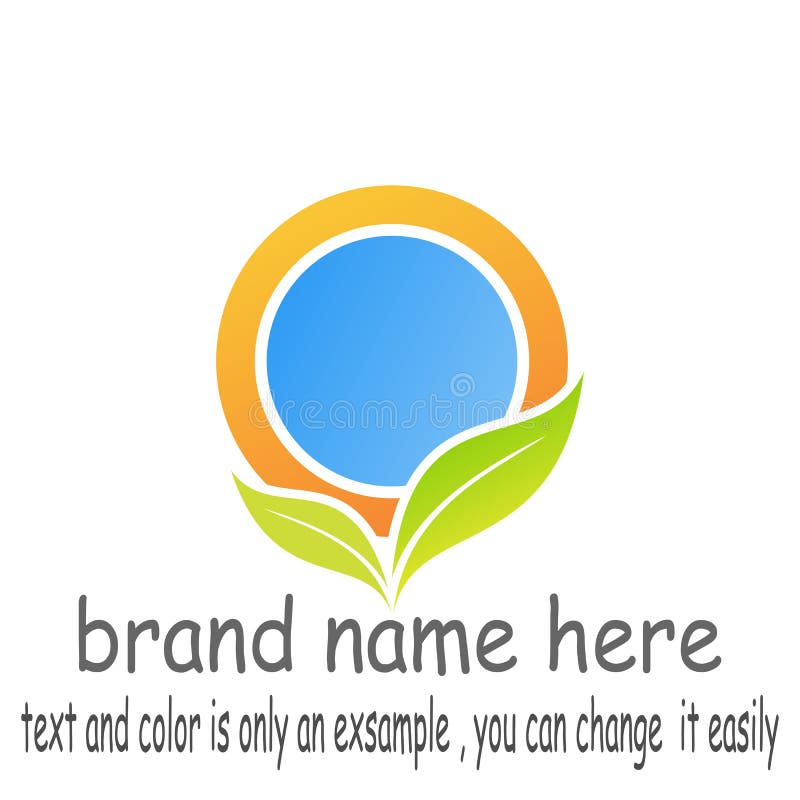 Round leaf logo vector stock vector. Illustration of natural - 110700614