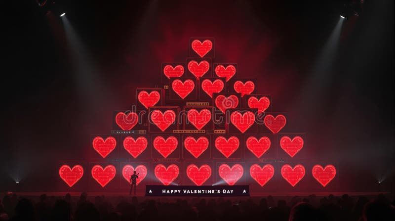 Spectacular Illuminated Heart Formation Stock Illustrations – 9 ...