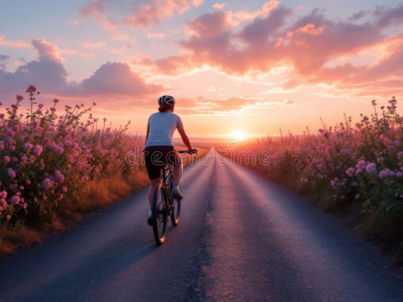 Cycling Bliss: Sunset Rides with the Perfect Gear, AI-Generated Stock ...