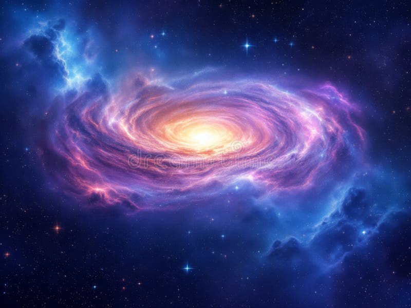 Galactic Glow: the Mystical Beauty of a Spiral Galaxy Illustration, AI ...