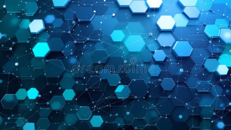 Futuristic Hexagonal Abstract Background in Blue, AI-Generated Stock ...