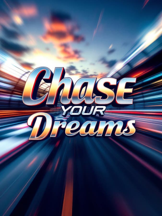 Chase Your Dreams - Motivational Poster Stock Illustration ...