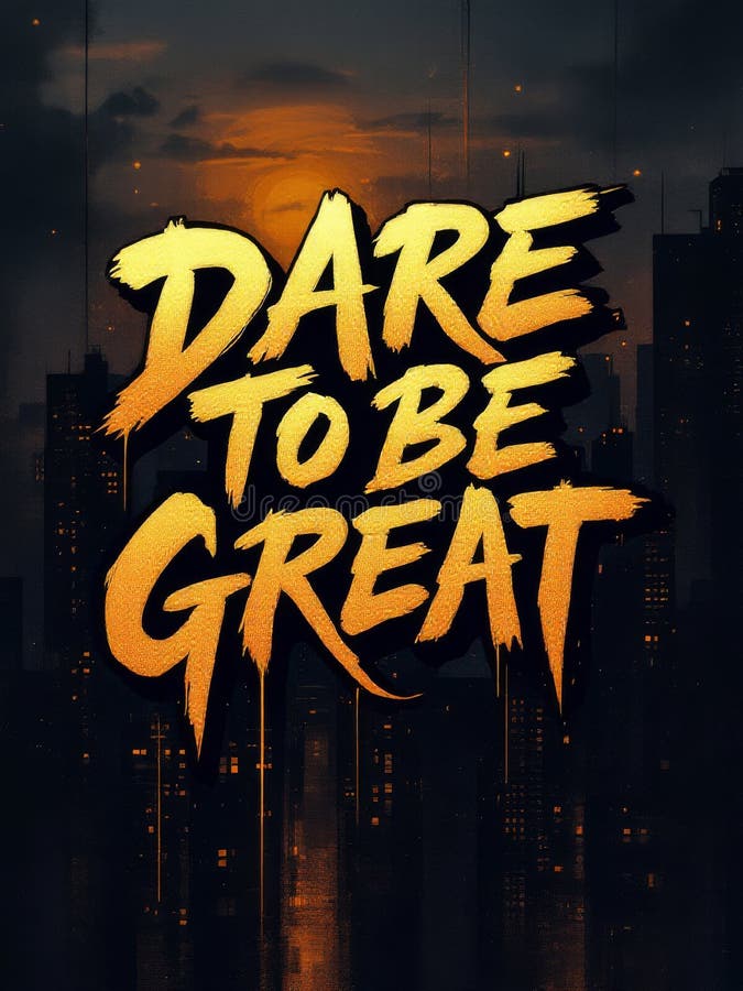 "Dare To Be Great" – Bold Inspirational Poster Stock Illustration ...