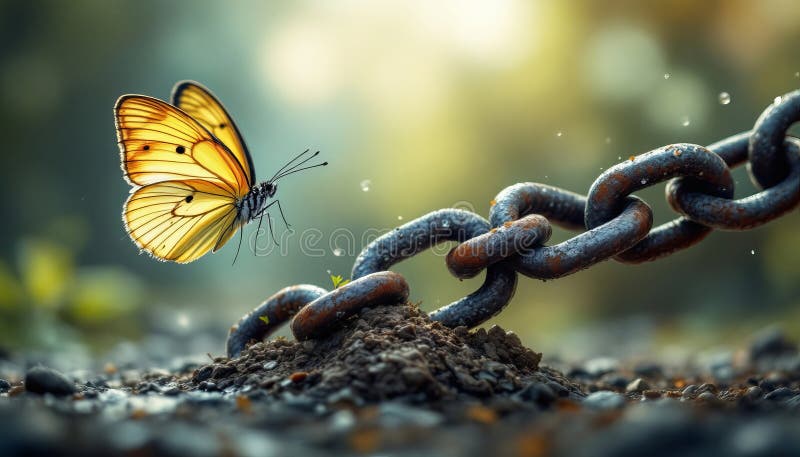 A Delicate Butterfly on One Side, a Massive Iron Chain on the Other ...