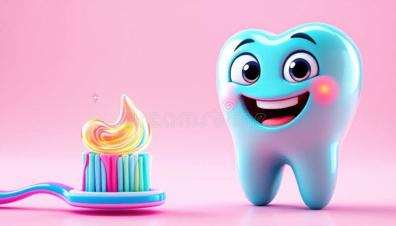 Happy Toothbrush Time! stock illustration. Illustration of children ...