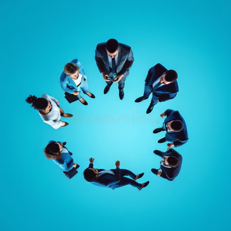 Diverse Group of Business Professionals Stand in a Circle Forming a ...