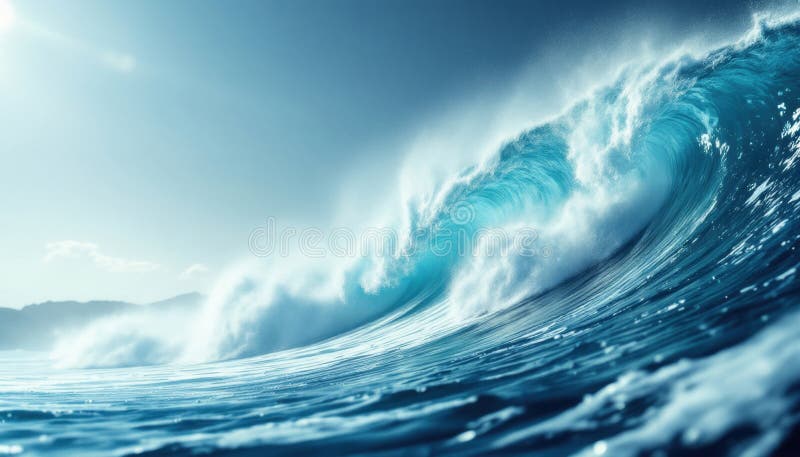 Powerful Ocean Wave Image Shows a Dramatic Blue Curl Stock Image ...