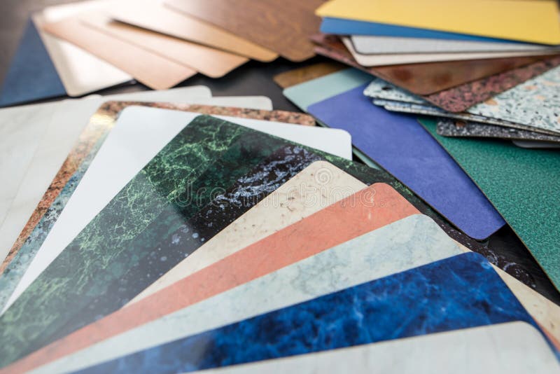 A Sample of Laminated Chipboard and Countertops Stock Photo - Image of ...