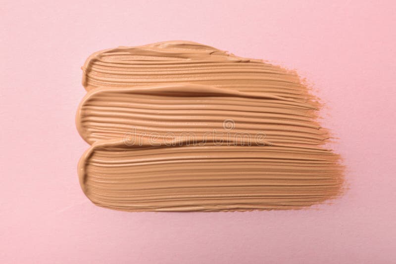 Sample of Liquid Skin Foundation on Pink Background, Top View Stock ...