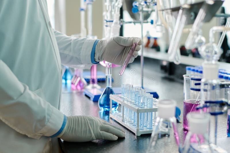 Sample with Liquid Substance in Hand Stock Photo - Image of expertise ...