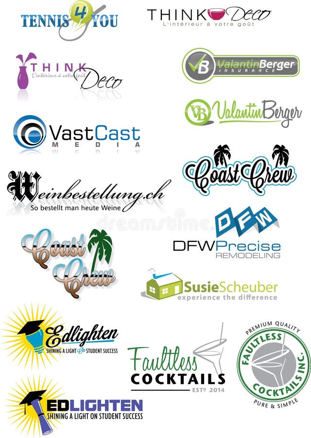 Sample Logo Set 5 stock vector. Illustration of ideas - 58194136