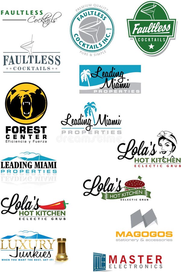 Sample Logo Set 8 stock vector. Illustration of inspiration - 58194192