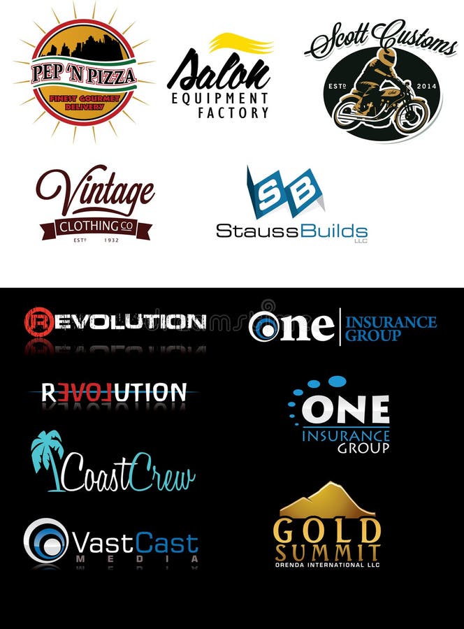 Sample Logo Set 9 stock vector. Illustration of collection - 58194224