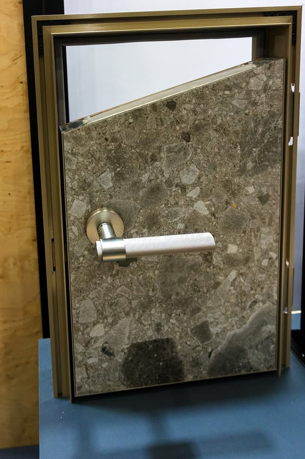 Sample of a Marble-colored Panel Sandwich Door. Door in Section Stock ...