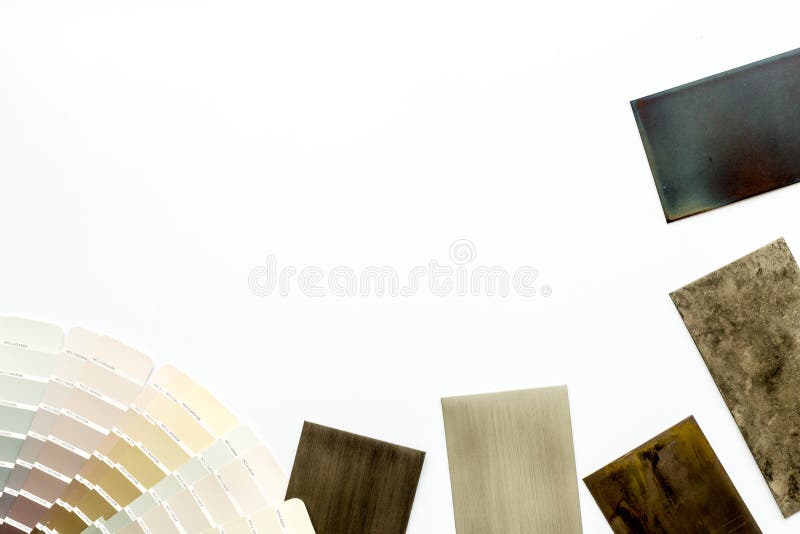 Sample of Material and Color Scheme for Interior Design, Above View ...