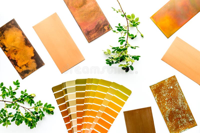 Sample of Material and Color Scheme for Interior Design, Above View ...