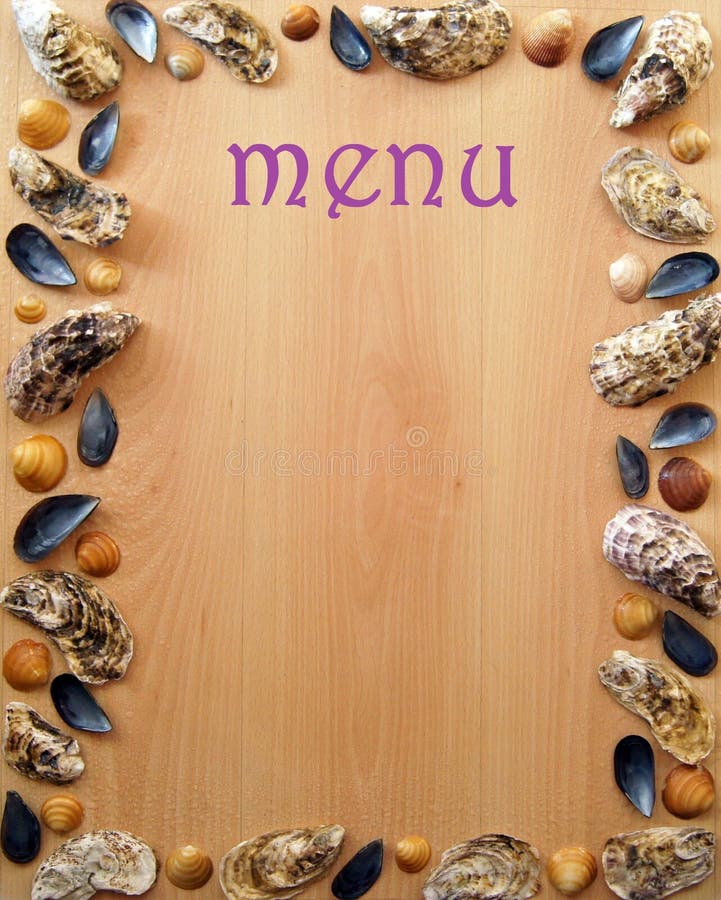 Sample Menu of Exotic Seafood Stock Photo - Image of business, seafood ...