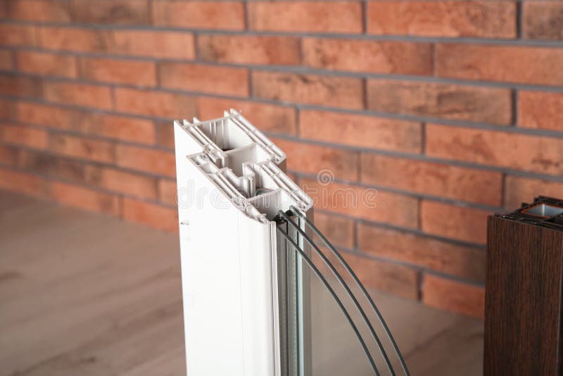 Sample of Modern Window Profile Near Brick Wall. Stock Photo - Image of ...