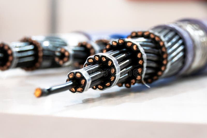 Sample of Multi-core Cable with Protected Wires Stock Photo - Image of ...