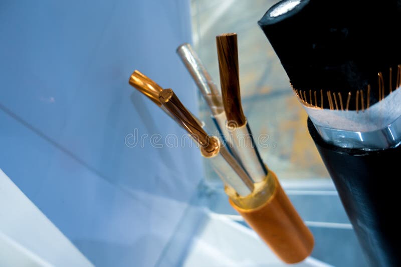 Sample Multicore Cable. Cut and Stripped Wire Stock Photo - Image of ...