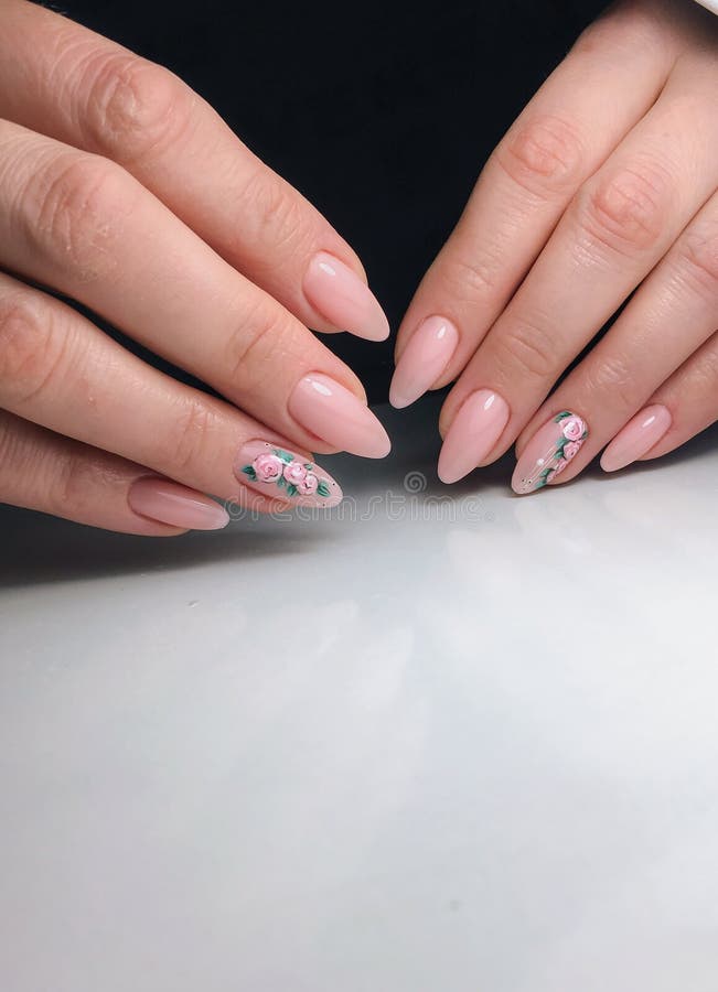 Sample of Nail Design on Female Hands Stock Image - Image of fingernail ...