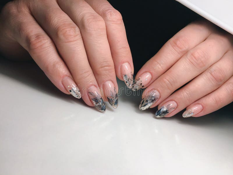 Sample of Nail Design on Female Hands Stock Photo - Image of cosmetics ...